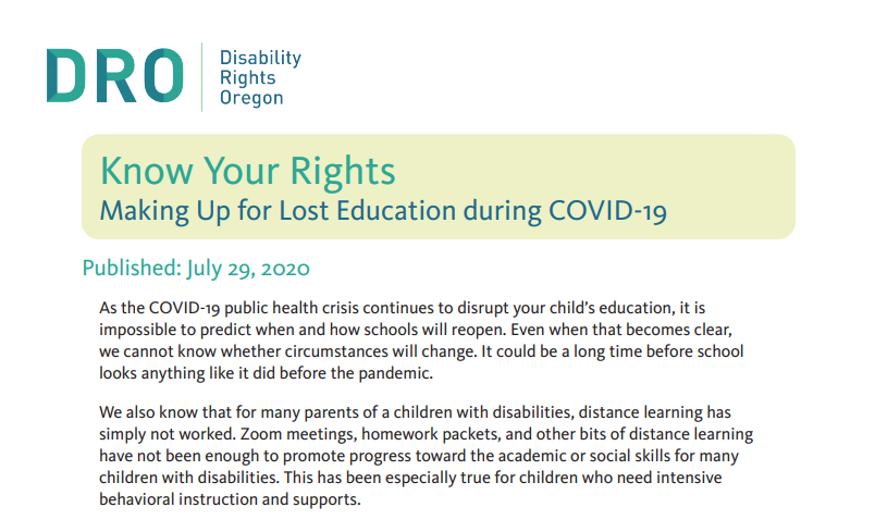 Disability Rights for Oregon Children